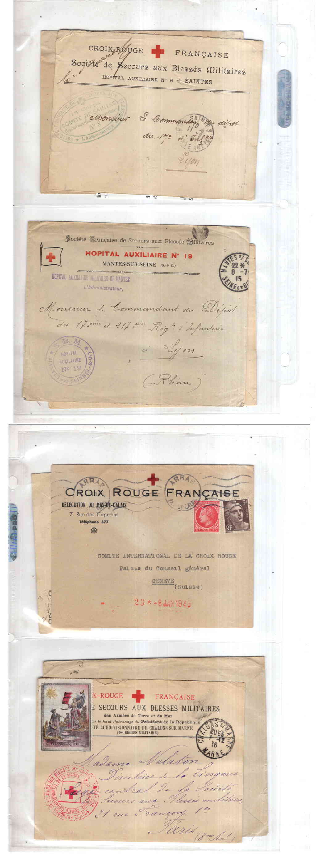 France : 9854027 France Scarce LOT RED CROSS COVERS