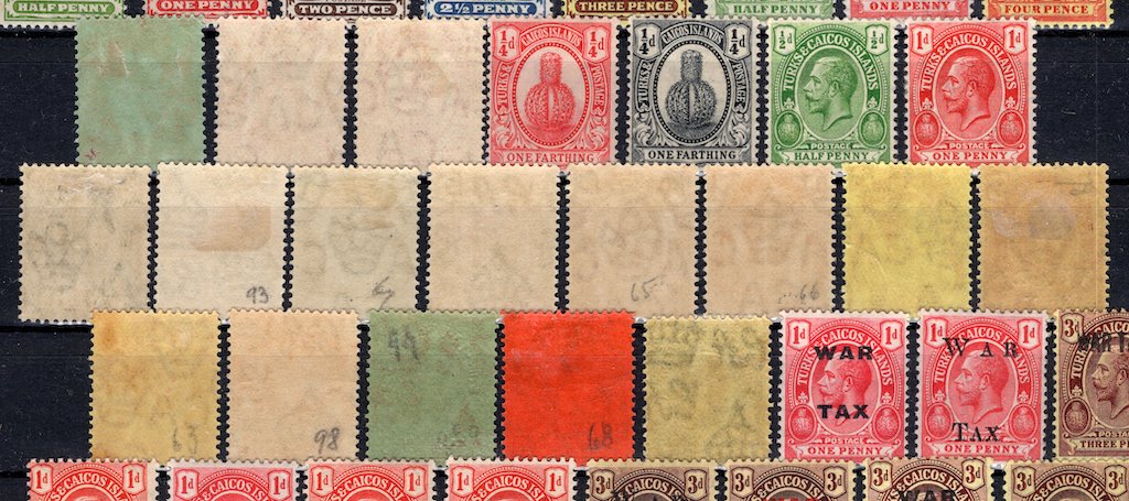 British America : Turks Islands: Larger Lot Old Mint Stamps