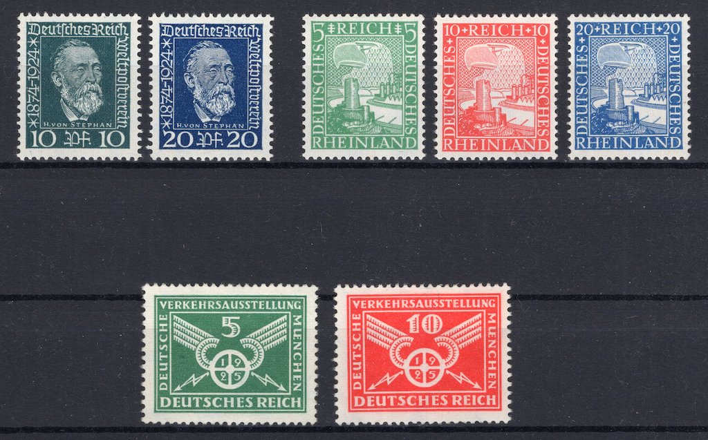 Germany : German Empire: 1924/1925 Three MNH Sets