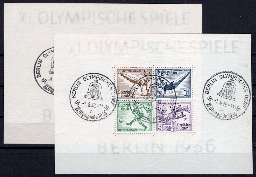 Germany : German Empire: 1936 Olympig Games Souv. Sheets Used